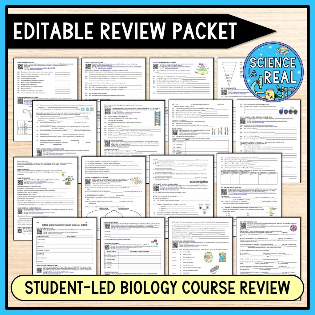 Biology Final Exam Review Webquest - Reviews ENTIRE Year! - Science is ...