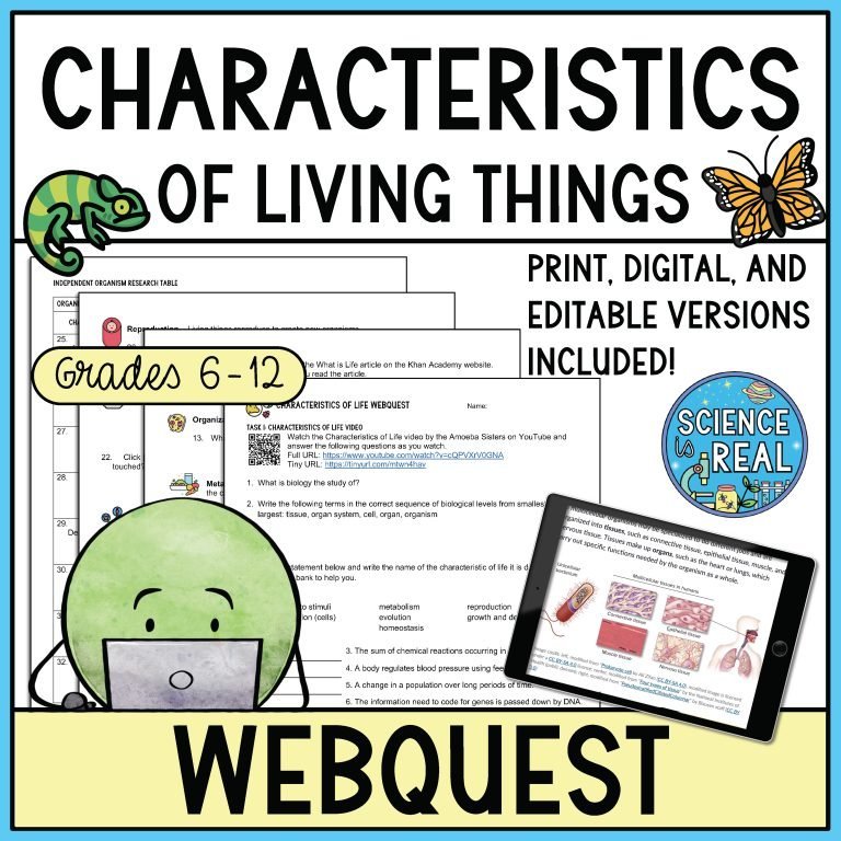 Characteristics of Life Webquest - Science is Real Education