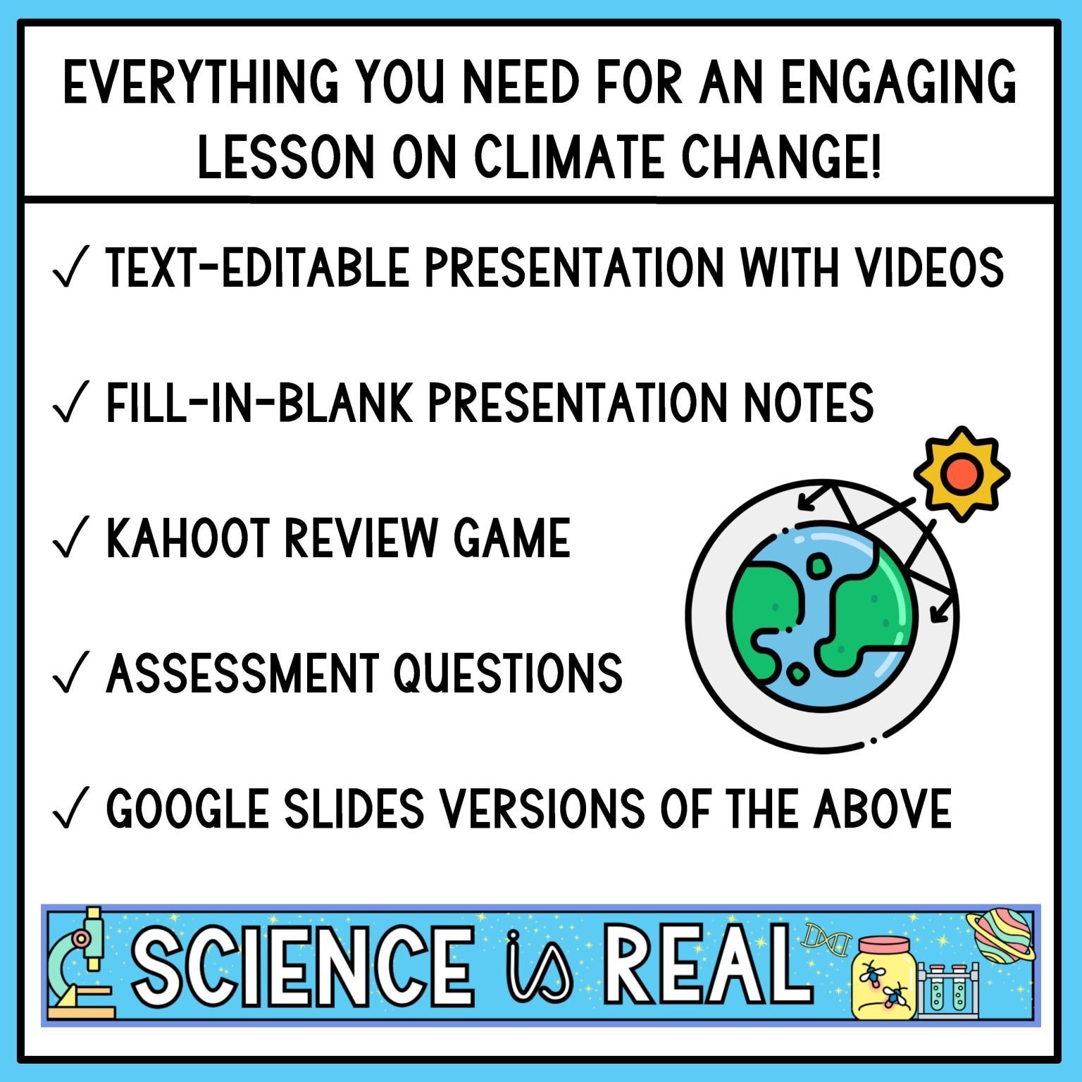Climate Change PowerPoint with Notes, Questions, and Kahoot - Science ...
