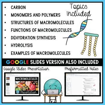 Macromolecules PowerPoint with Notes, Questions, and Kahoot - Science ...