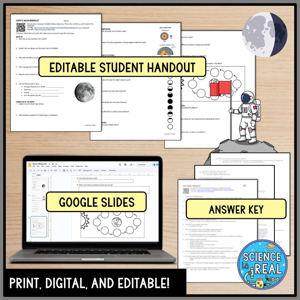 Moon Webquest - Features and Phases of the Moon - Science is Real Education