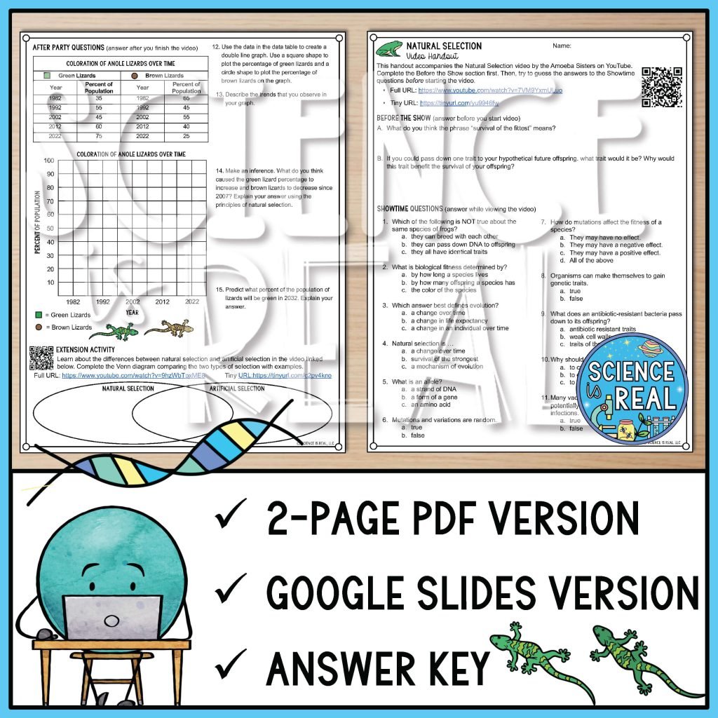 Natural Selection Amoeba Sisters Video Handout - Science is Real Education