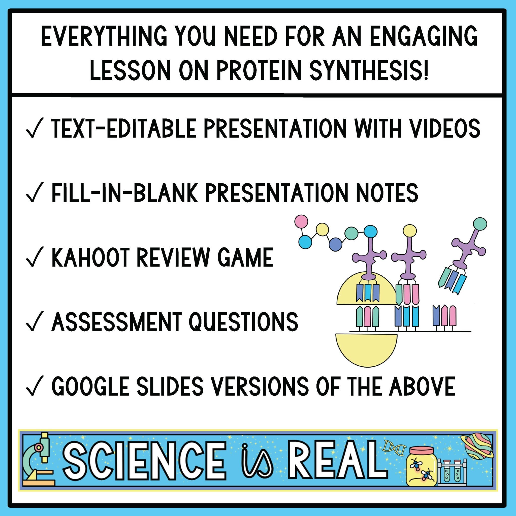 Protein Synthesis PowerPoint Lesson with Notes, Assessment, and Game ...