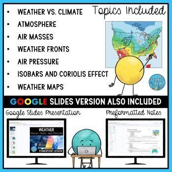 Weather PowerPoint with Student Notes, Questions, and Kahoot - Science ...