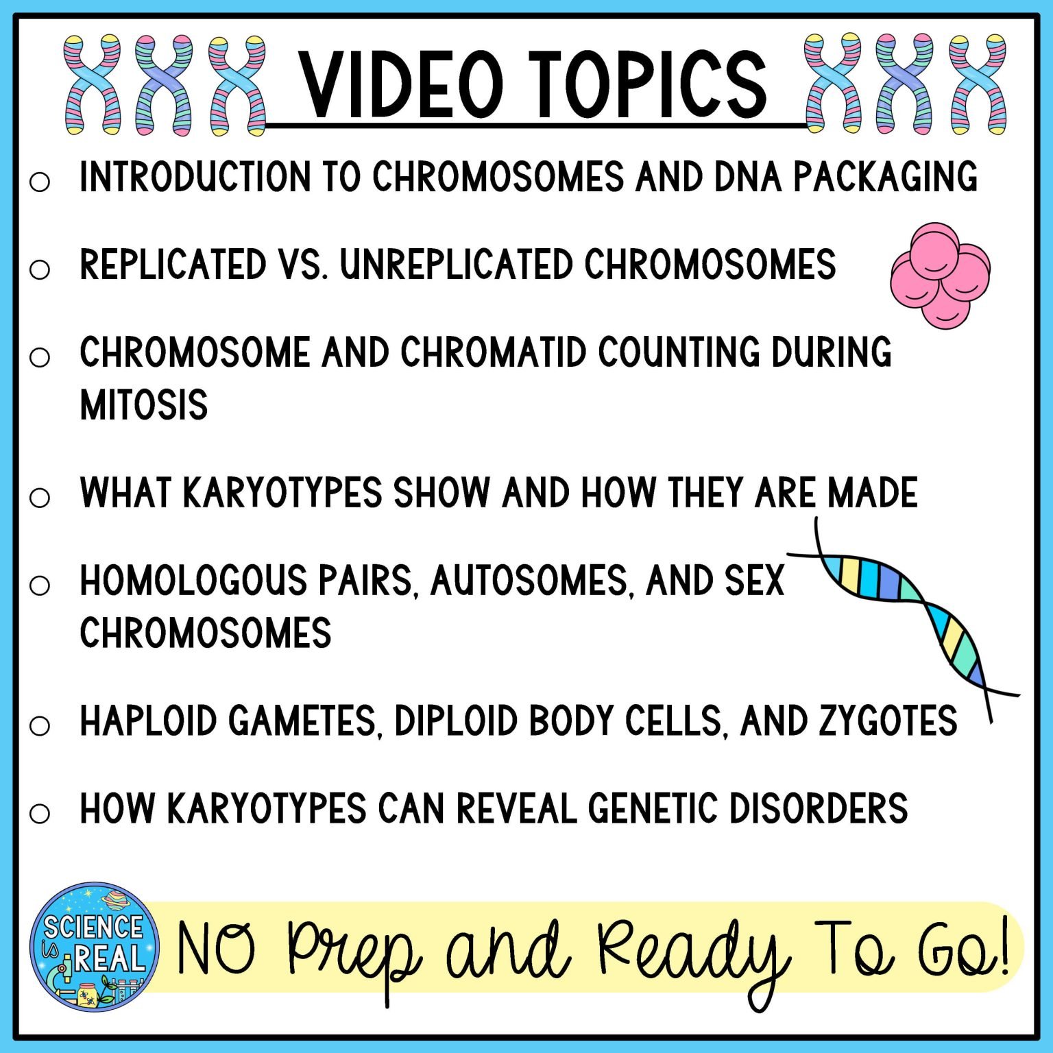 Chromosomes and Karyotypes Amoeba Sisters Handout - Science is Real ...